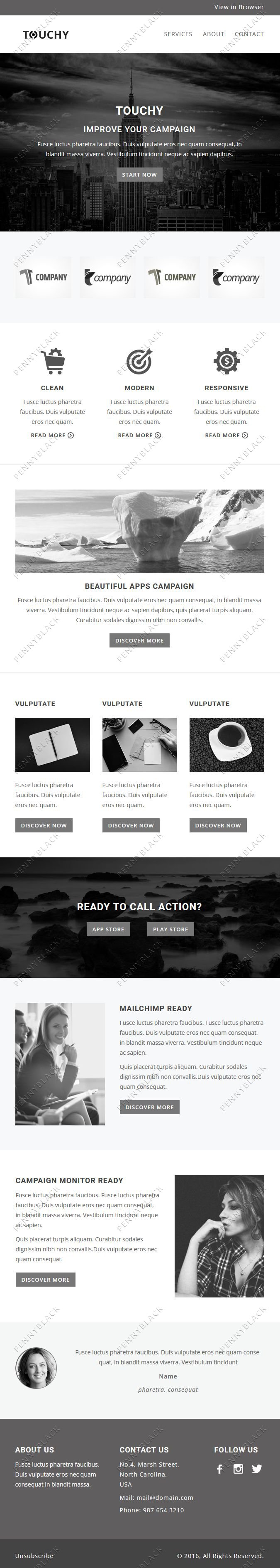 Touchy Multipurpose Email Template | Touchy Responsive Template ...