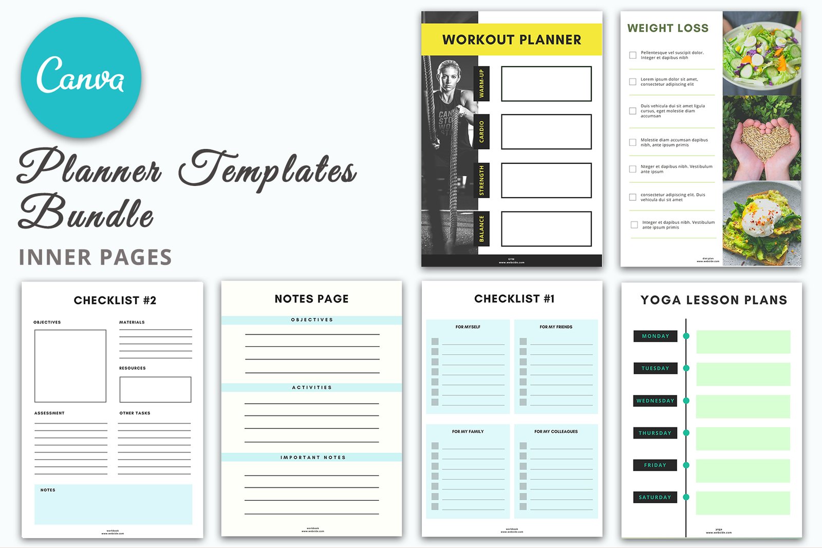Planner Canva Templates Bundle Pennyblack Templates