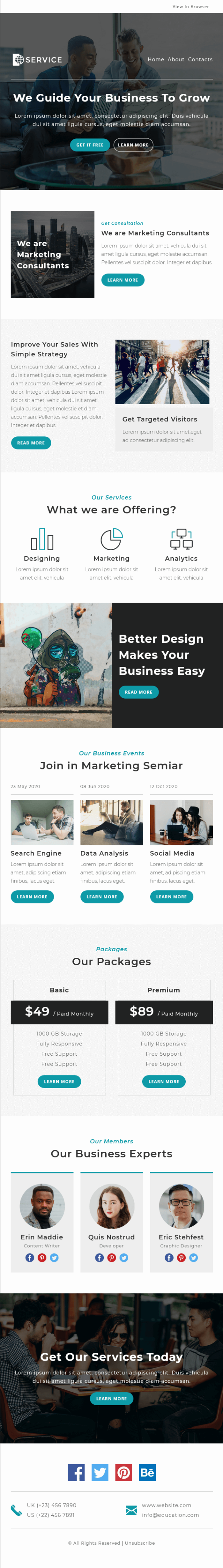 Services - Multipurpose Responsive Email Template - Pennyblack Templates